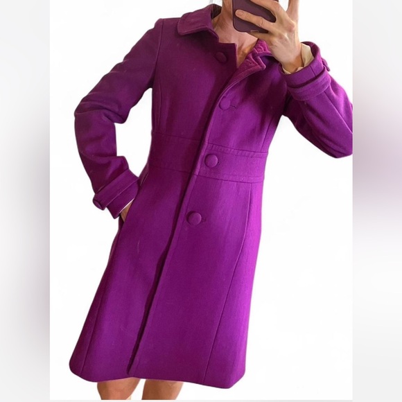 J. Crew | Jackets & Coats | J Crew Purple Pea Coat | Poshmark